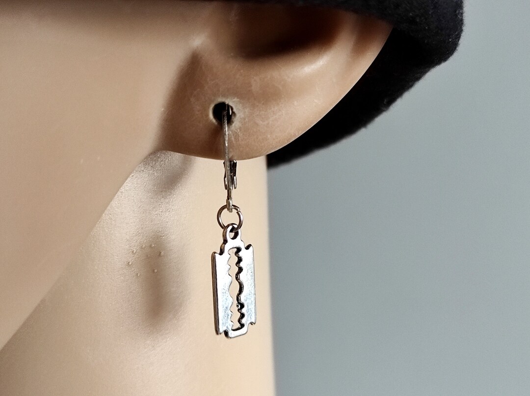 Razor Blade Earring Marilyn Manson Goth Razor Earring One Razor Dangle ...