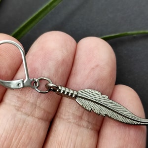 Gunmetal Feather Dangle Feather Earring Symbol Feather Dangle Symbol ...