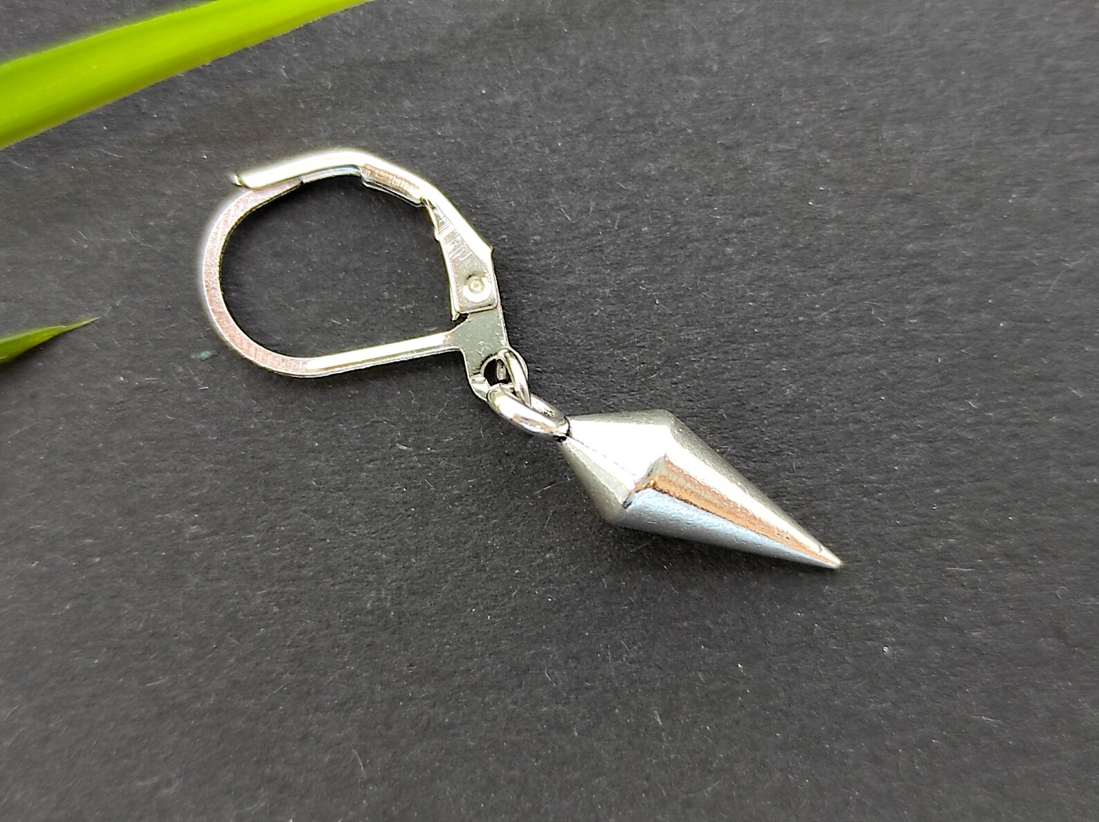 Silver Spike Dangle Spike Earrings One Spike Stud Silver - Etsy