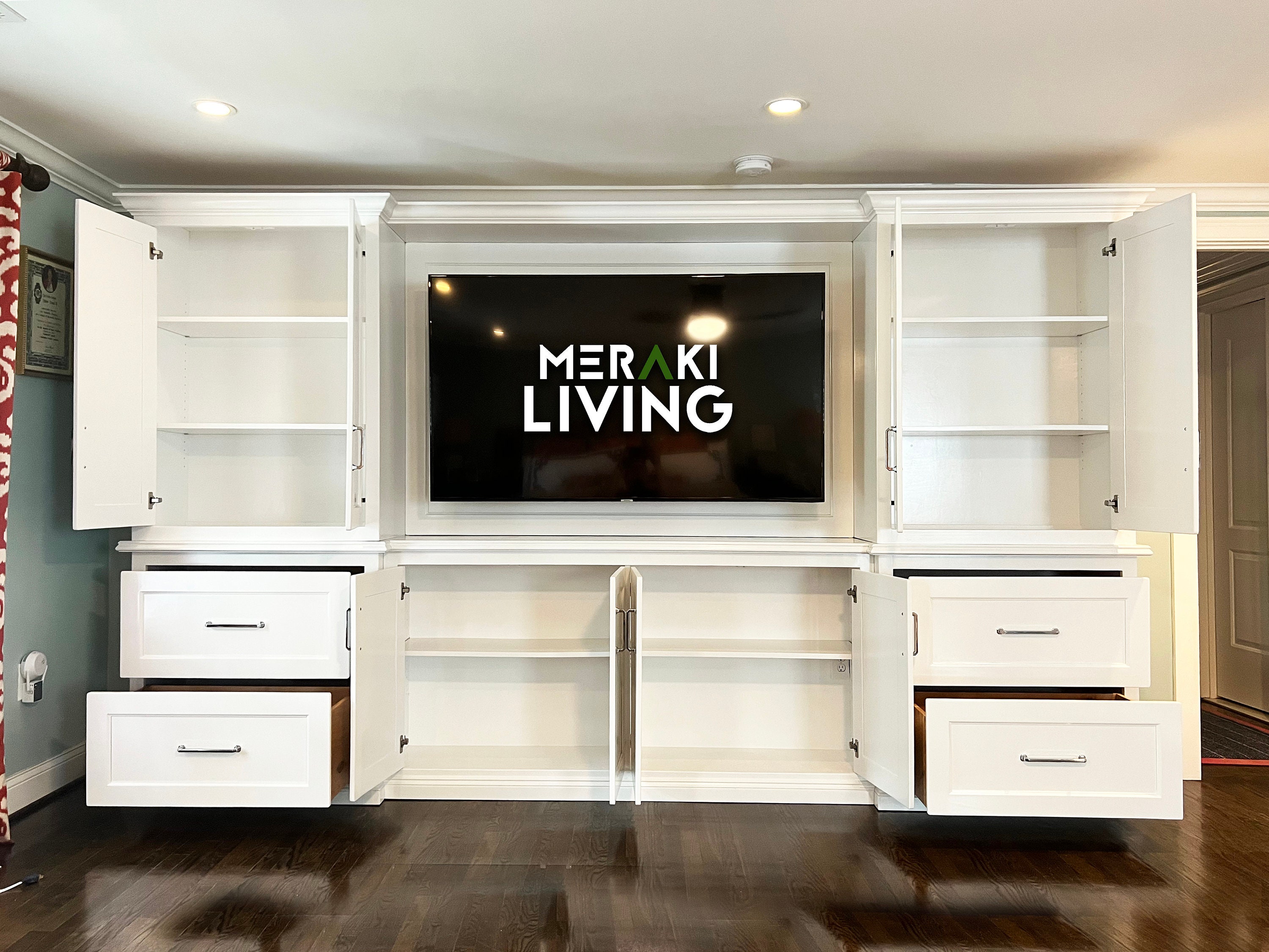 CUSTOM alexandria Bedroom TV Wall Unit With Storage Etsy