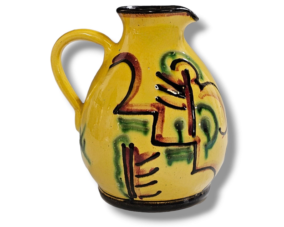 Vintage German Pitcher, Art Deco Pitcher, Hand Painted Pitcher, Bauhaus ...