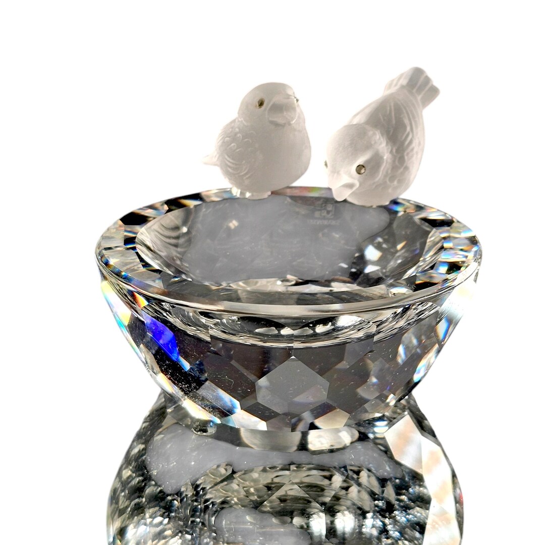 Vintage Swarovski Crystal Bird Bath Figurine 010029 Mint 2.625 - Etsy