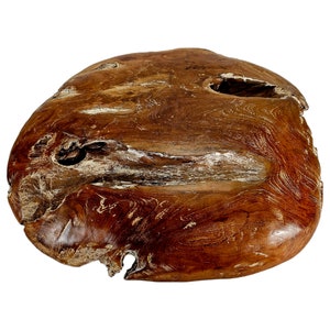 Vintage Giant Centerpiece Bowl, Teak Root Bowl, Light Brown Bowl ...