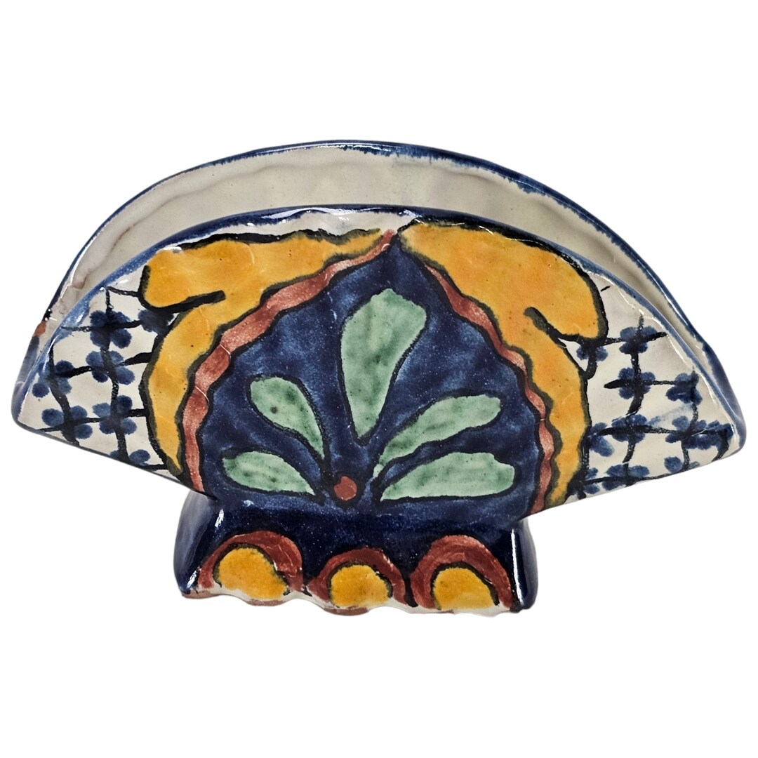 Talavera Pottery, Mexican Napkin Holder, Hand Painted Tissue Holder ...