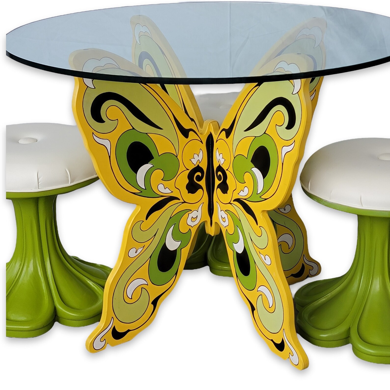 Beautiful Drexel Plus One Butterfly Table Set / 4 Stools - Etsy