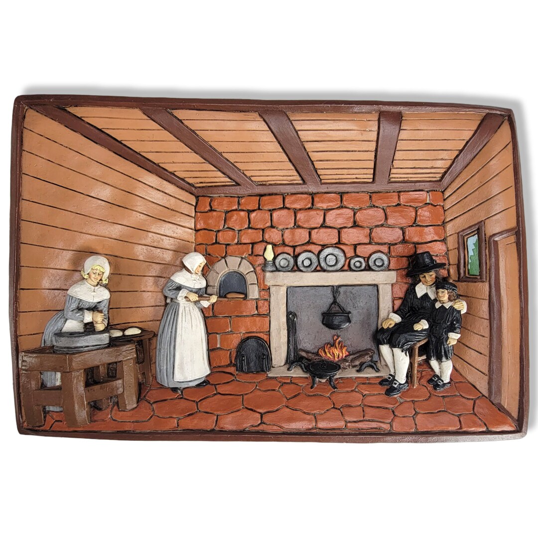 Vintage Ceramic Pilgrim Wall Plaque, Mid Century Wall Plaque, Hand Made ...