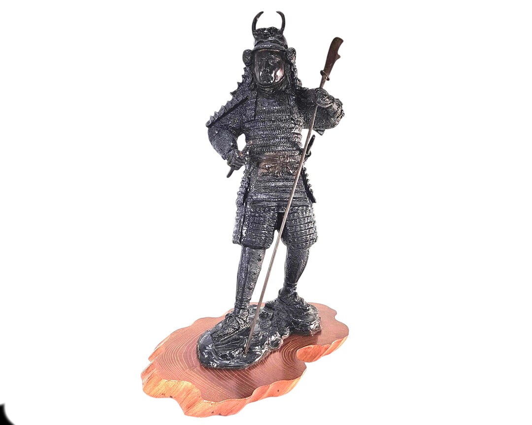 Japanese Samurai Figure, Cast Bronze Sculpture, Samurai Figure W/ Live ...