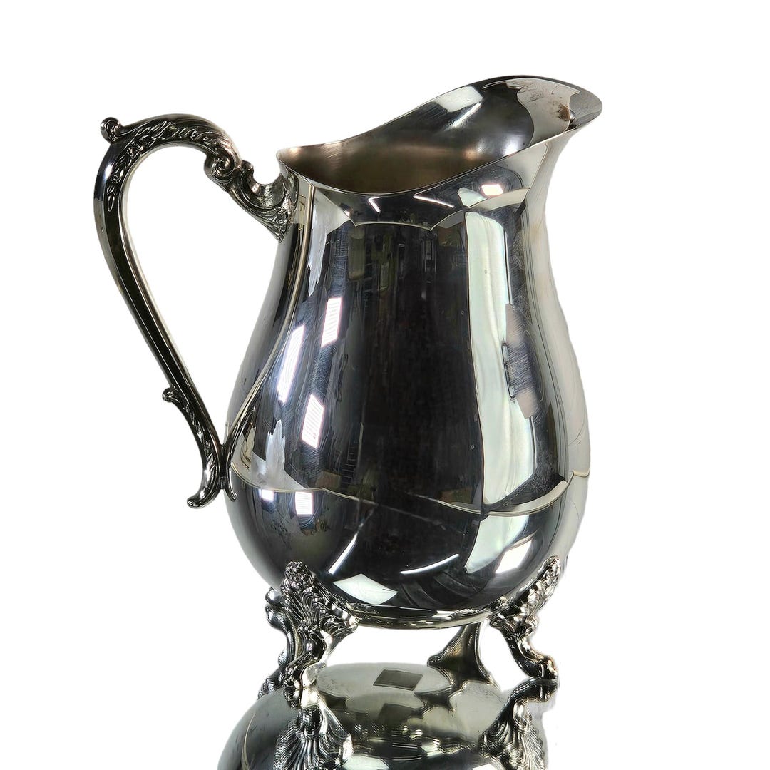 Mid Century Pitcher, Kent Silversmith Pitcher, Footed Pitcher, Silver ...