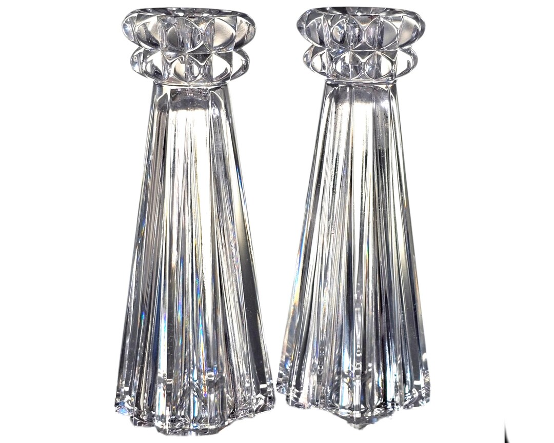 Vintage Rosenthal Crystal Blossom Single Light Candlesticks ~ Set of (2 ...