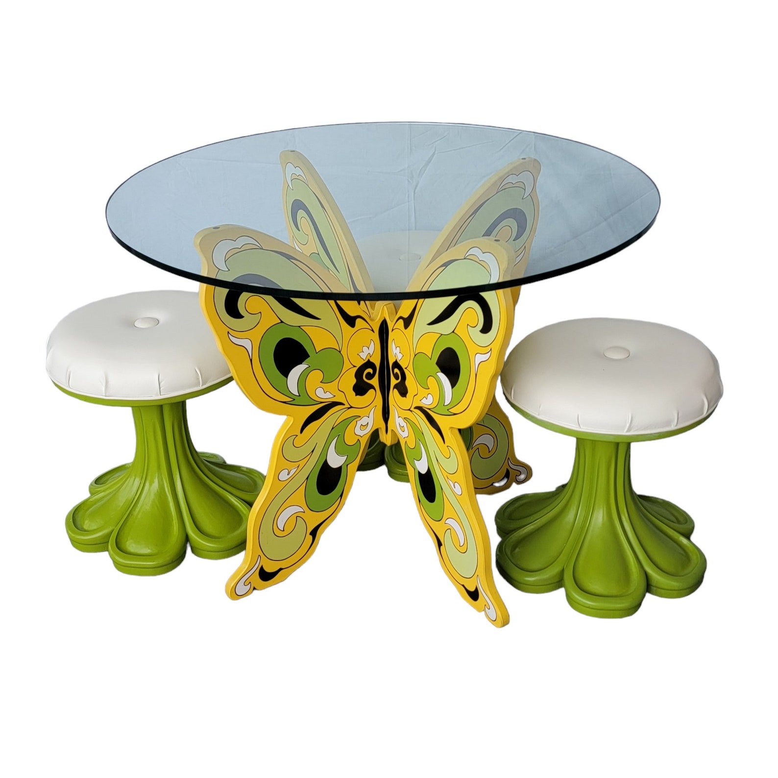 Beautiful Drexel Plus One Butterfly Table Set / 4 Stools - Etsy