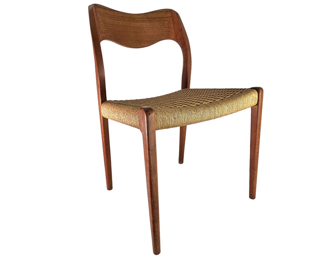 Niels Moller Chair, Model 71 Side Chair, Teak Wood Chair, Brown Side ...