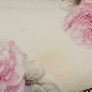 Vintage Art Nouveau Dish Rose Hand Painted Pink Green Germany Early ...