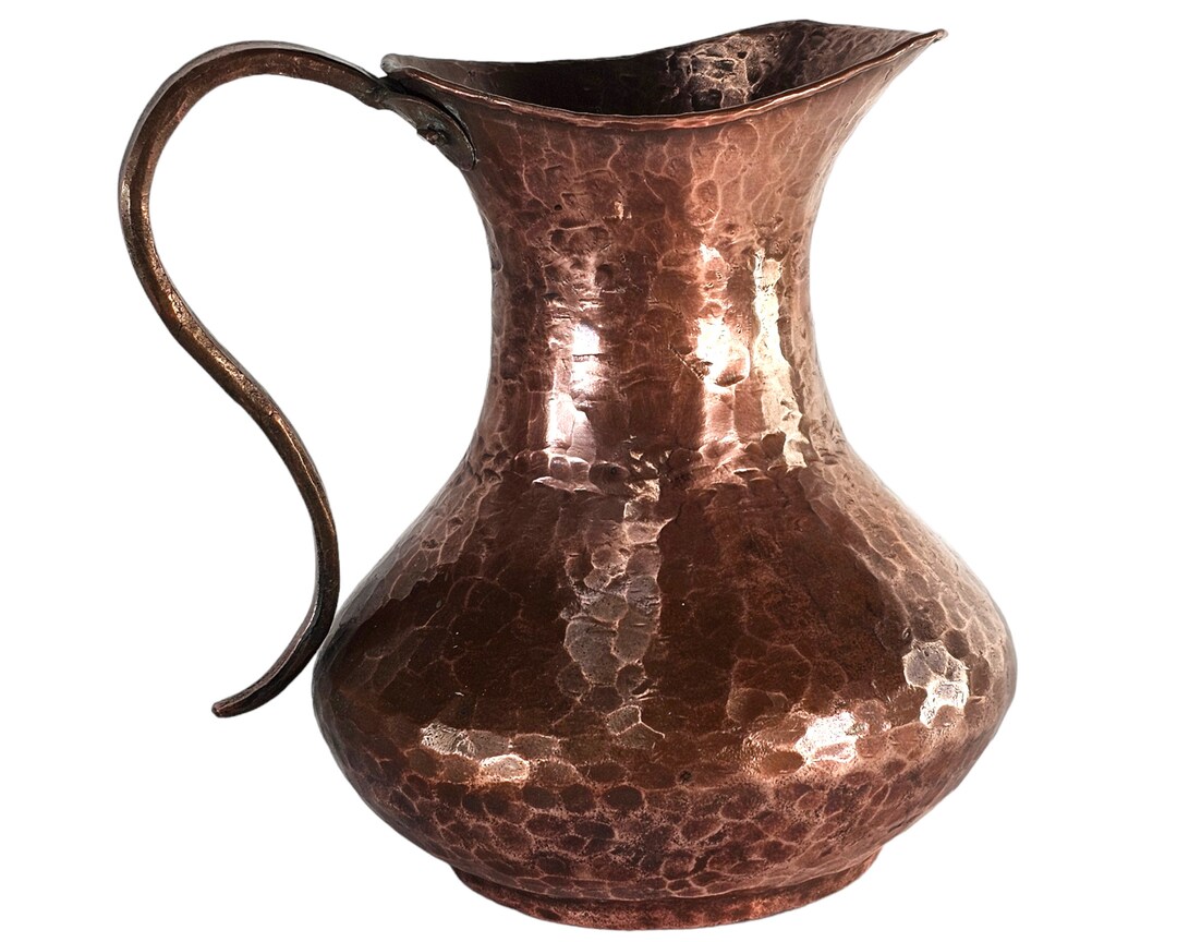 Vintage Pitcher, Hammered Copper Pitcher, Middle Eastern Pitcher Handle ...