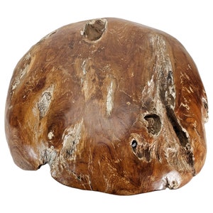 Vintage Giant Centerpiece Bowl, Teak Root Bowl, Light Brown Bowl ...