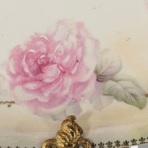 Vintage Art Nouveau Dish Rose Hand Painted Pink Green Germany Early ...