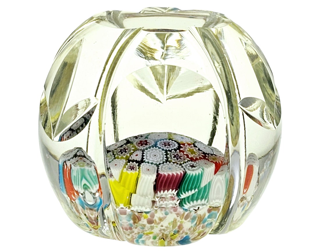 Fratelli Toso Paperweight, Murano Glass Paperweight, Millefiori ...
