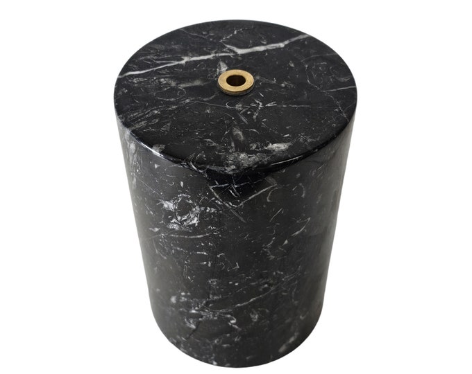 Vintage Black Marble Base, Cylinder Marble Base, Sculpture Base, Trophy ...