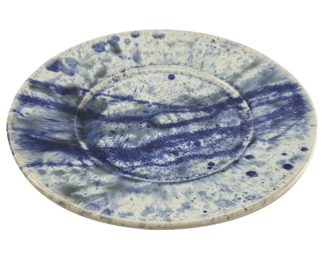 Studio Art Platter, Cobalt Blue Platter, Blue & White Splash Platter ...