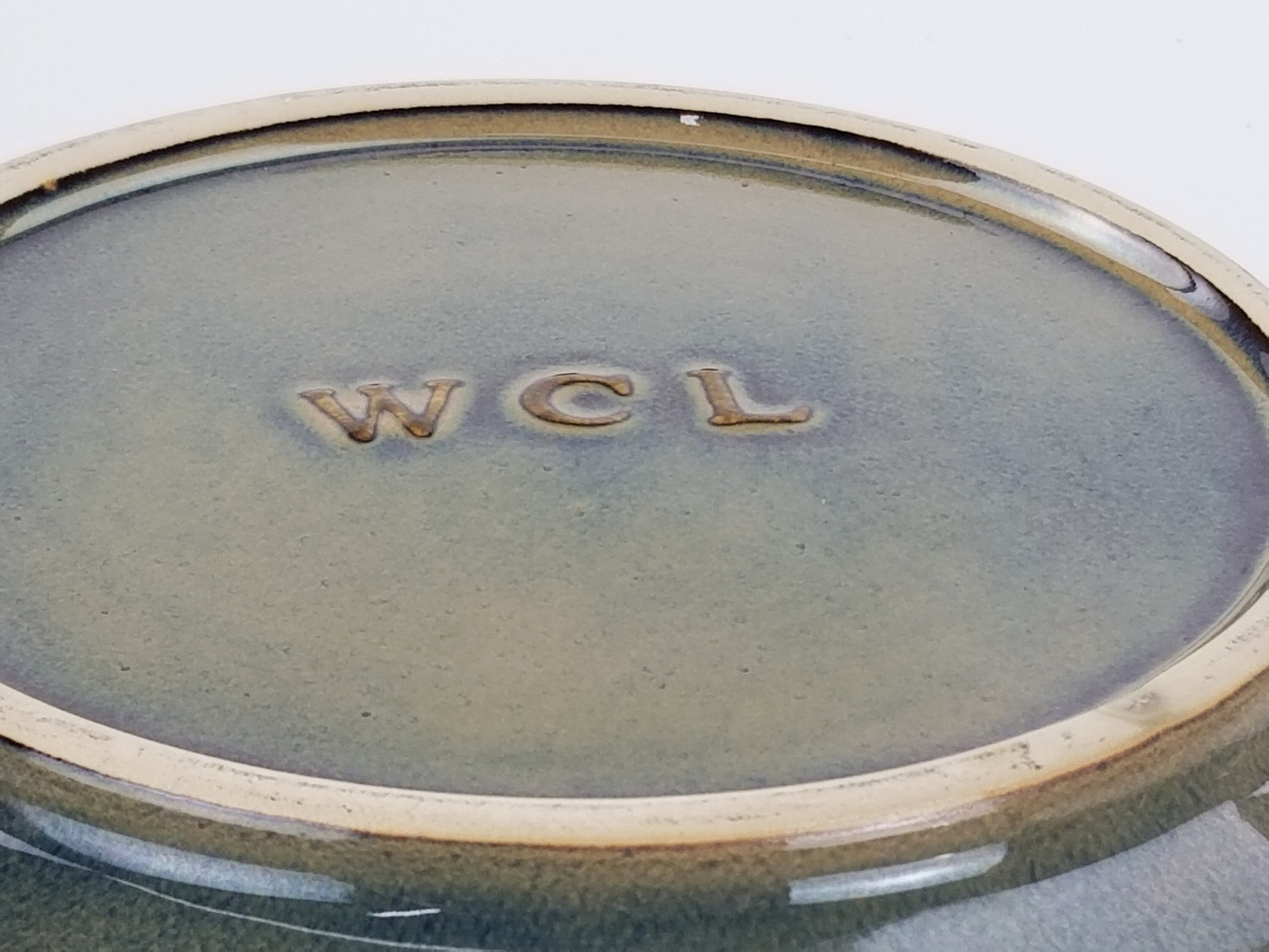 Vintage WCL Pottery Low Ruffle Bowl Iridescent Blue Green Gray | Etsy