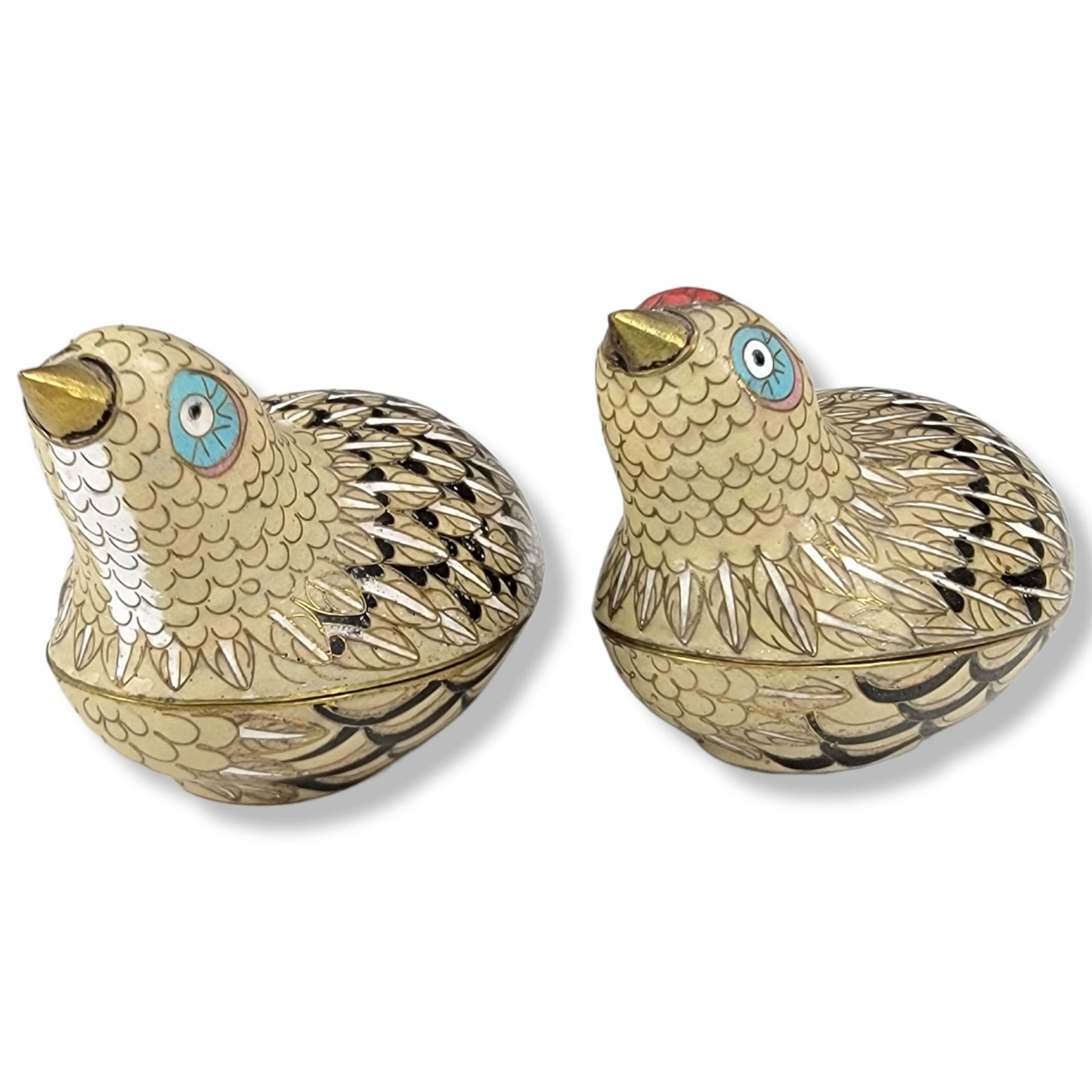 Vintage Pair of Cloisonne Quail Boxes Chinese Boxes Jewelry - Etsy