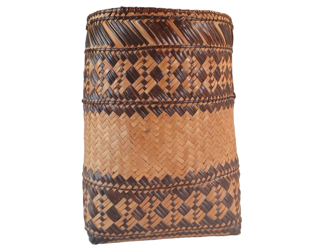 Vintage Bamboo Planter Basket, Multi Purpose Basket, Native Woven ...