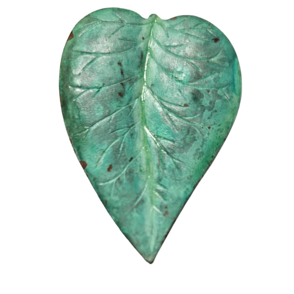 Vintage Patinated Copper Look Leaf Earrings Pierced Southwest Cowgirl 2 ...