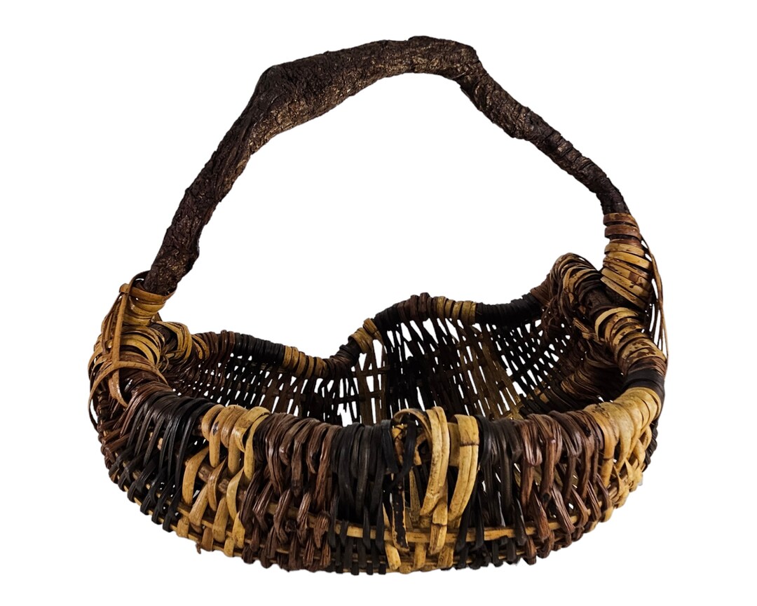 Vintage Large Basket, Primitive Basket, Eye of God Basket, Wicker ...