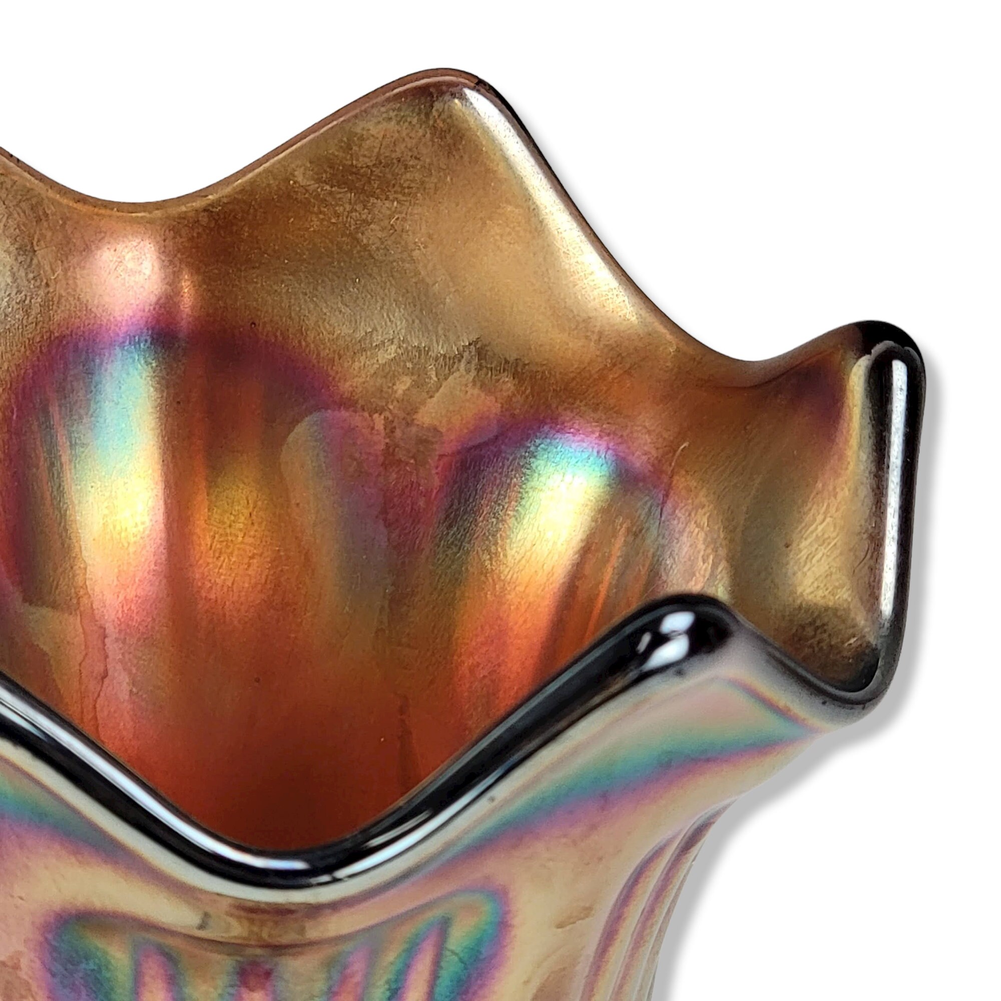 Vintage Iridescent Glass Vase Amethyst Vase Carnival Glass - Etsy