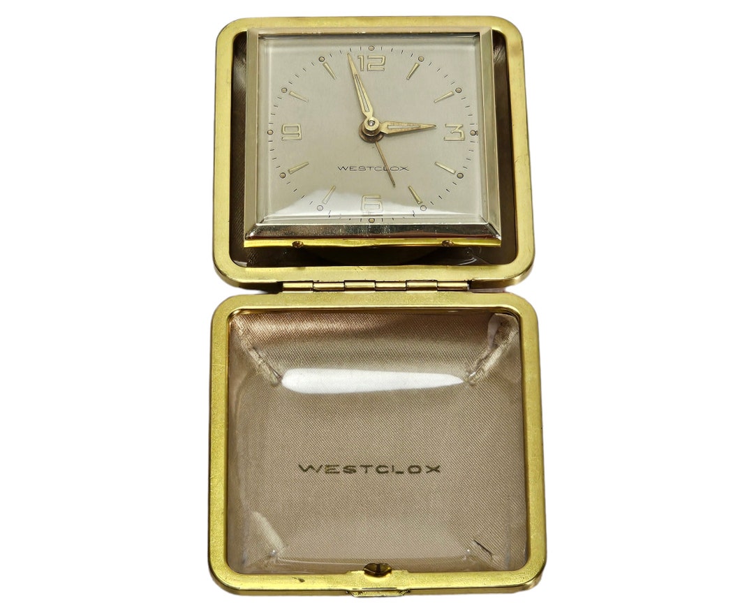 Westclox Travel Clock, Touralarm II 44106 Square Clock. Folding Case ...