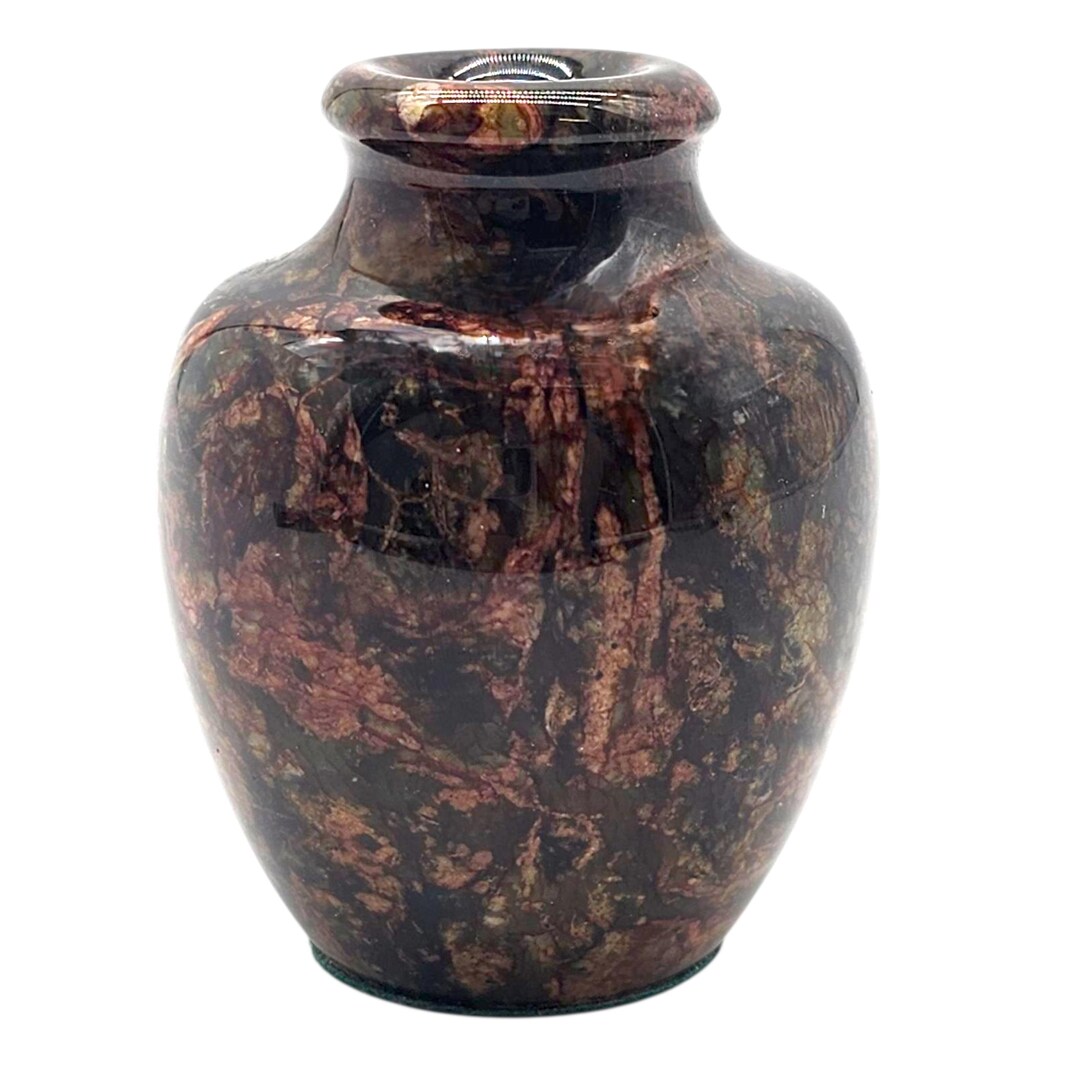 Polished Marble Vase, Brown Rust Green Veins, Organic Modern Decor - Etsy