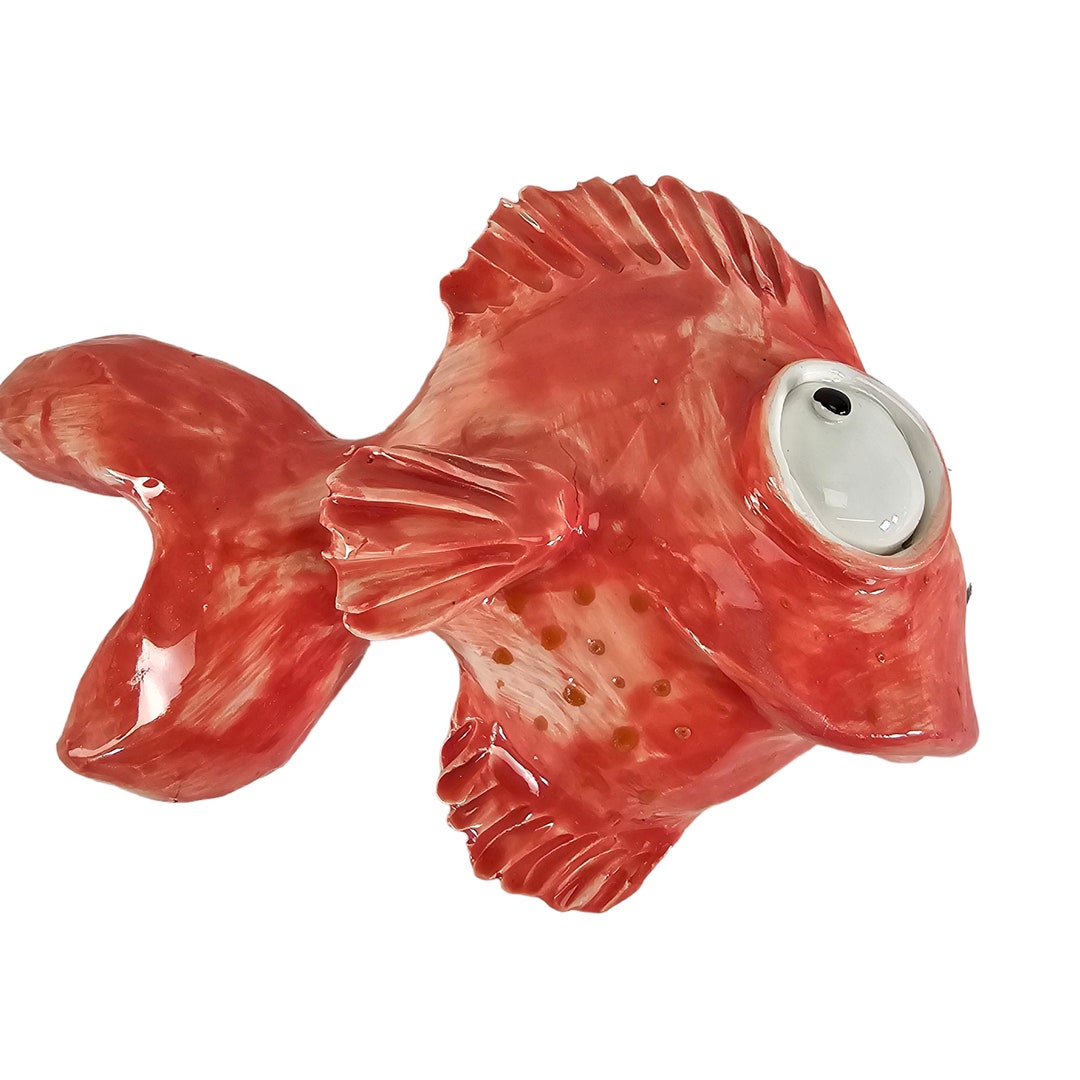 Vintage Studio Art Fish, Bug Eye Fish, Clay Fish Wall Art, Fish Wall Pocket - Etsy