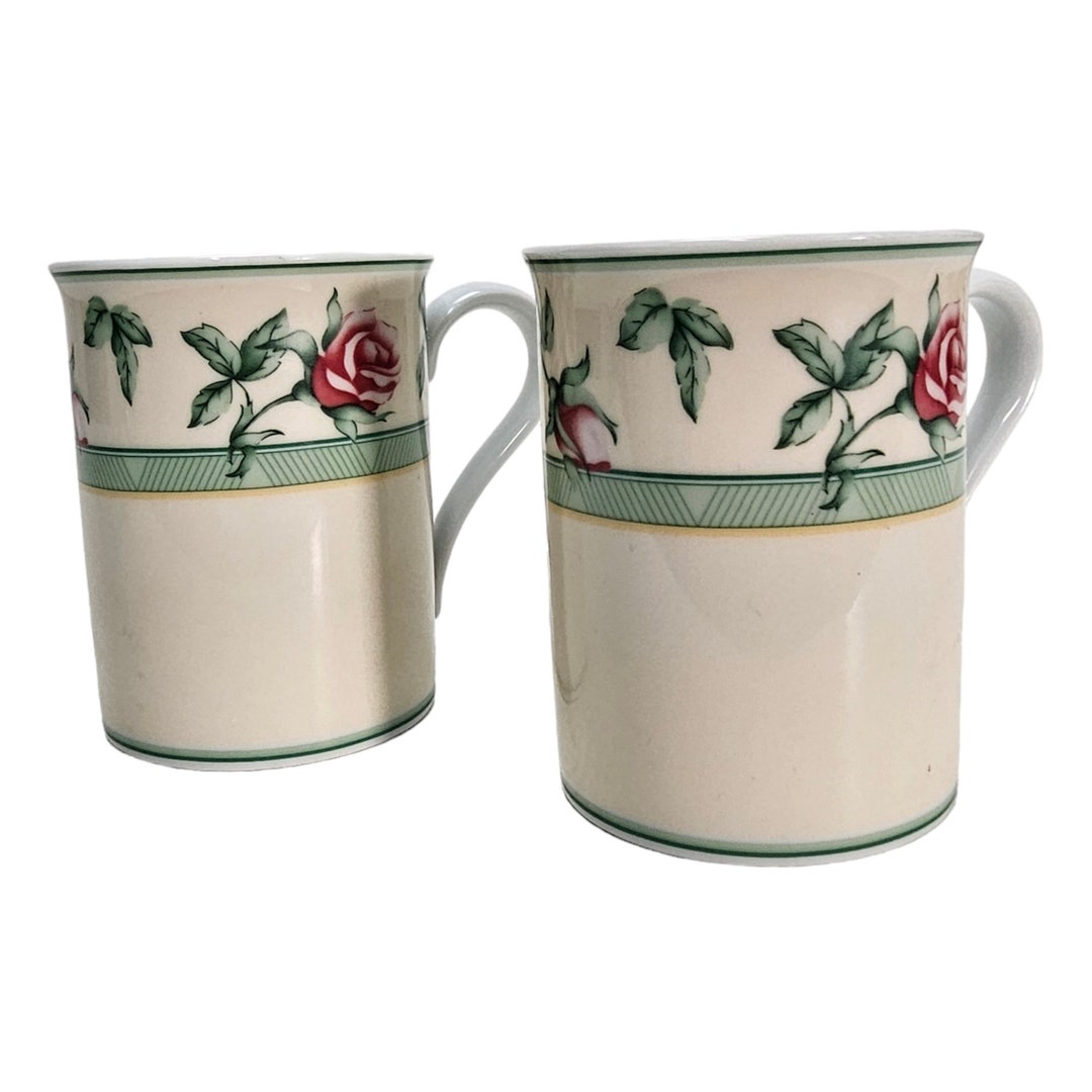 Wedgwood English Cups, Cottage Collection Rose Coffee Cups, Porcelain ...