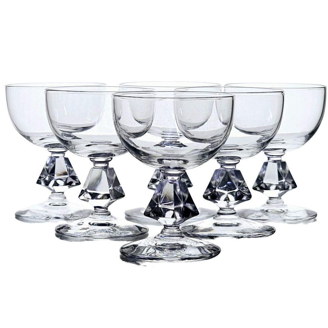 Bryce Aquarius Glasses, Champagne Coupes, Pyramid Shaped Glasses, Set ...