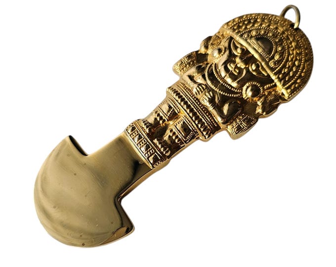 Vintage Gold GP Peruvian Tumi Knife Pendant Statement Pendant Aztec ...