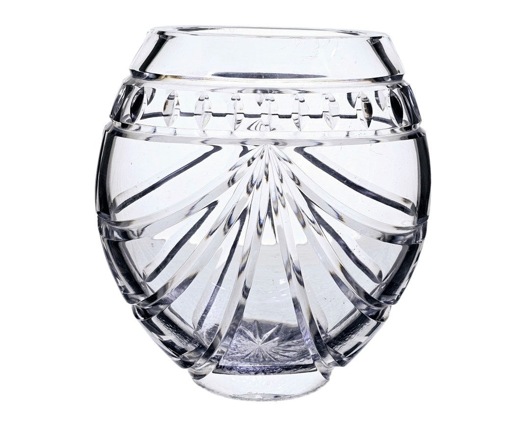 Waterford Crystal Vase, Overture Vase, Oval Vase, Clear Crystal Vase ...
