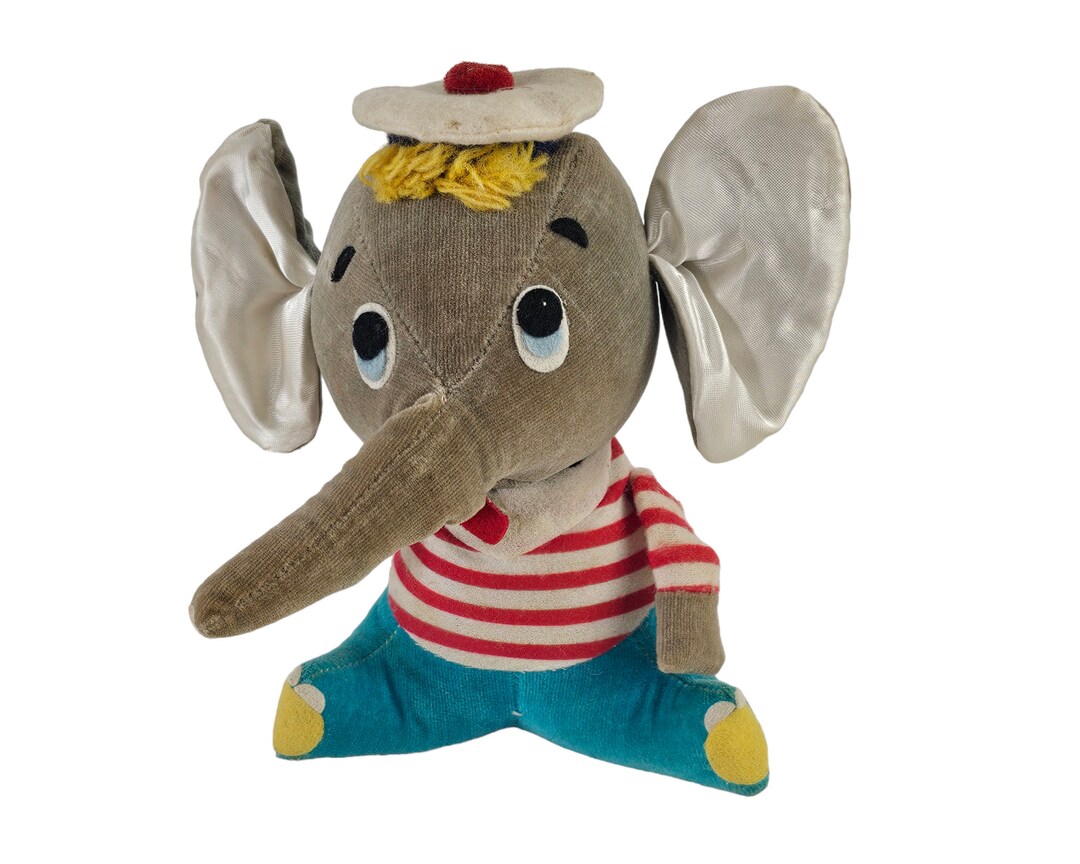 Vintage Elephant Plush, Elephant Doll, Dream Pets Elephant, Dakin ...