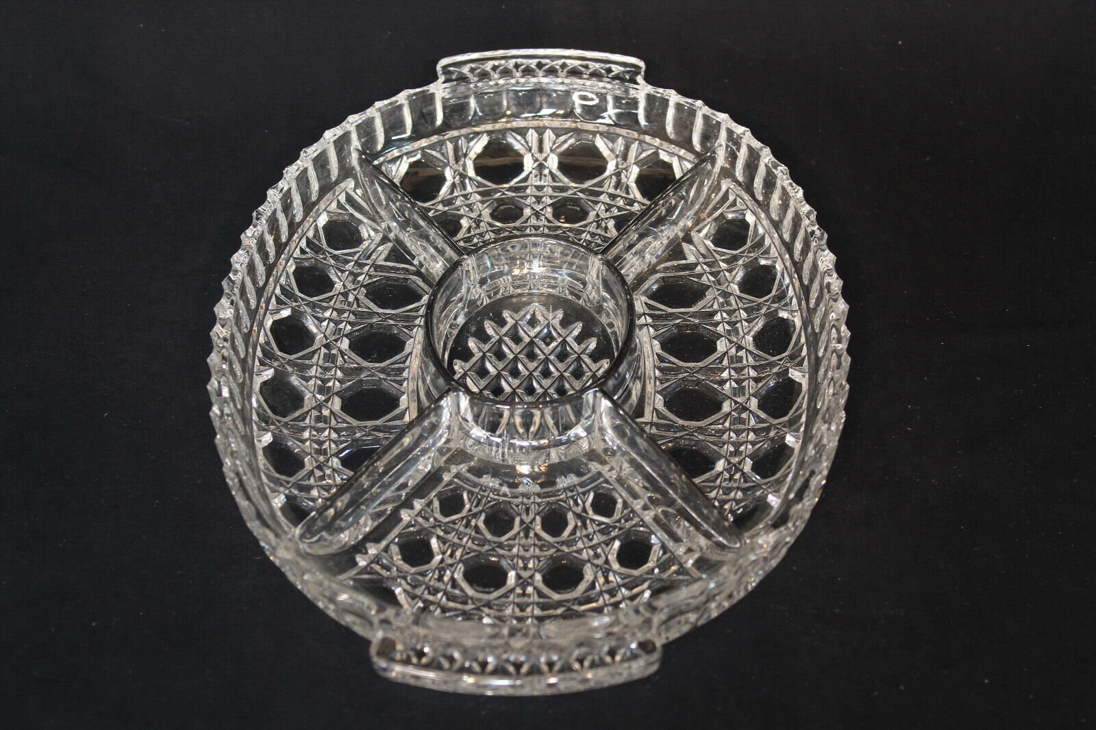 Vintage Heavy Lead Crystal Tray Oval Relish Tray Glass Tray | Etsy