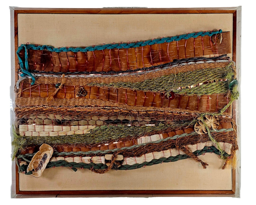 Vintage Heidi Wetzel Art, Textile Art, 3D Woven Collage, Sculptural ...