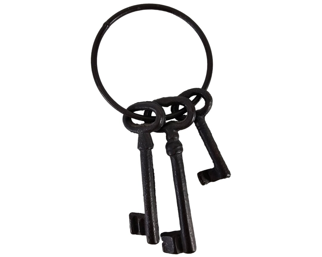 Large Decorative Keys, Keys on Ring, Skeleton Pirate Jailer Keys Set of ...