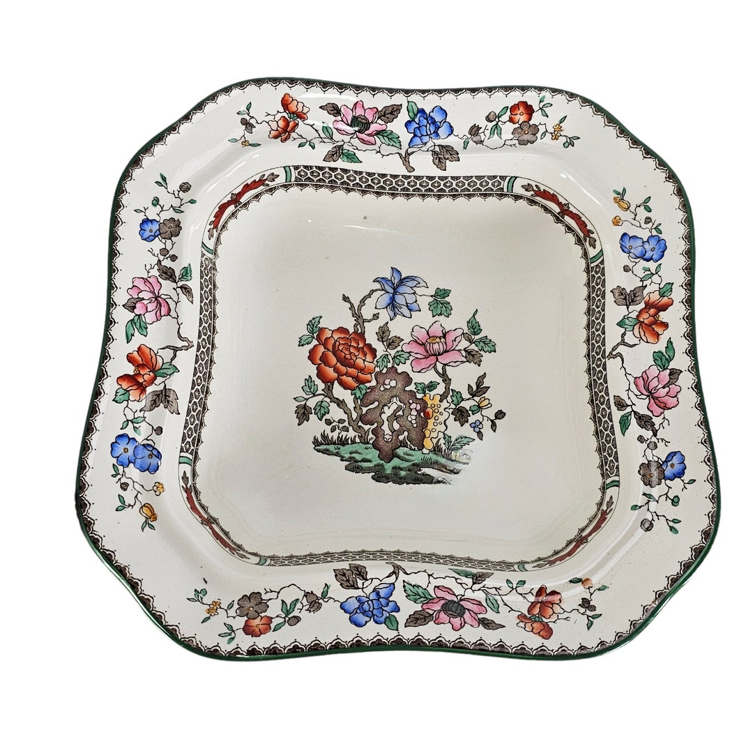 Spode Bowl, chinese Rose Bowl, Square Bowl, Bone China Bowl, Mid ...
