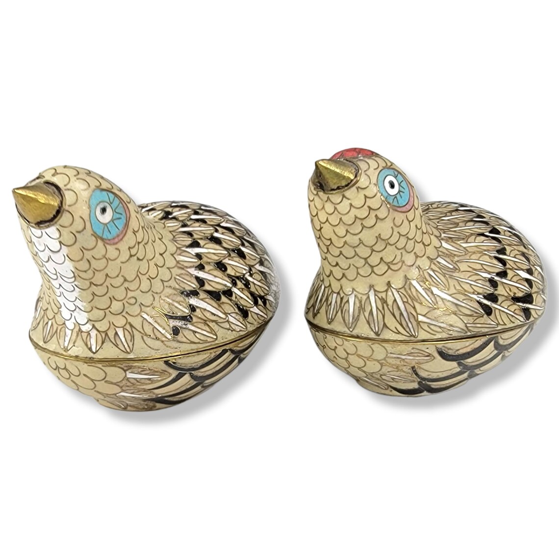 Vintage Pair of Cloisonne Quail Boxes Chinese Boxes Jewelry - Etsy