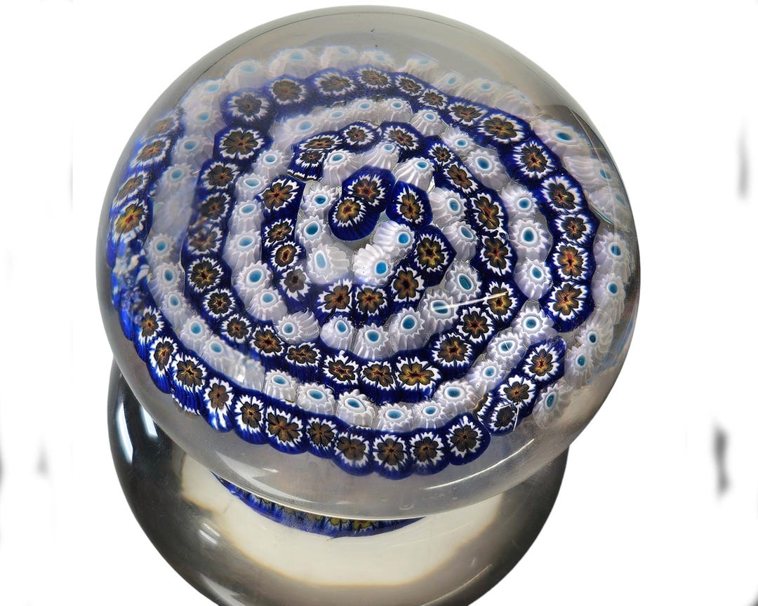 Art Glass Paperweight, Italian Style Paperweight, Millefiori Cane ...
