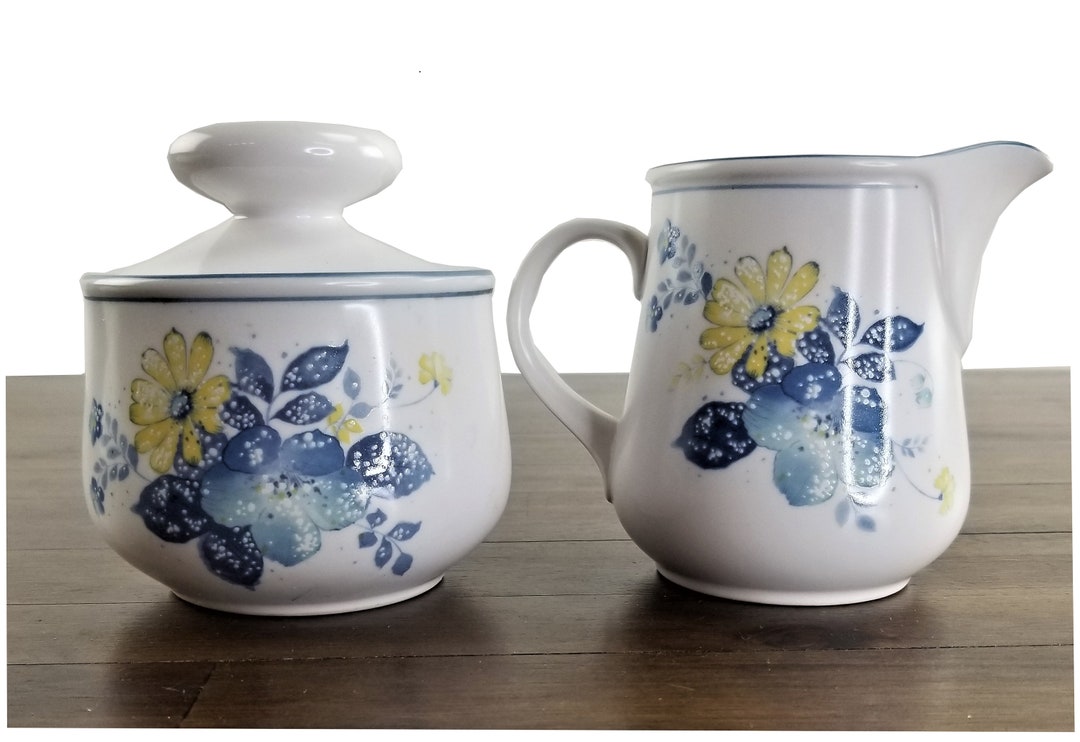 Noritake good Times Cream & Sugar With Lid, Floral Creamer and Sugar ...