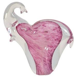 Murano Glass Elephant, Pink Elephant, Trunk up Elephant, Elephant ...