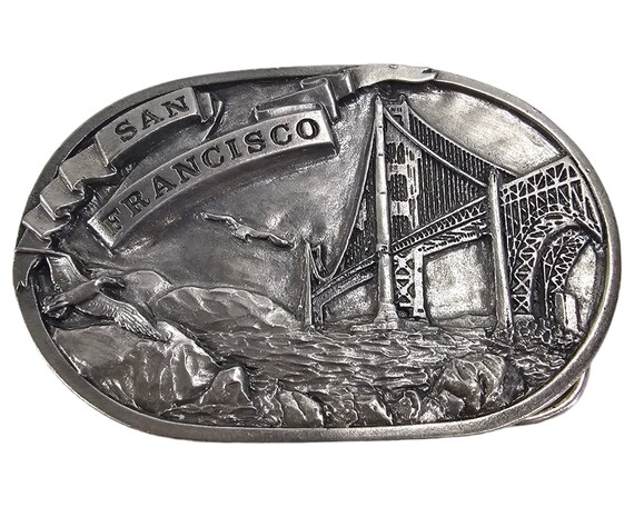 Vintage 1978 Bergamot Pewter Belt Buckle: San Francis… - Gem