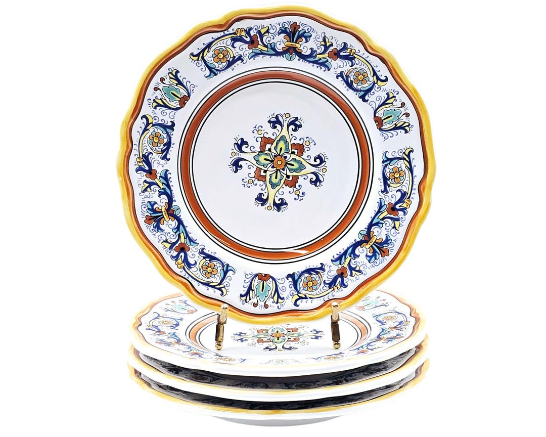 Sur La Table Nova Deruta Plates Set of 4, Hand-painted Italian Ceramic ...
