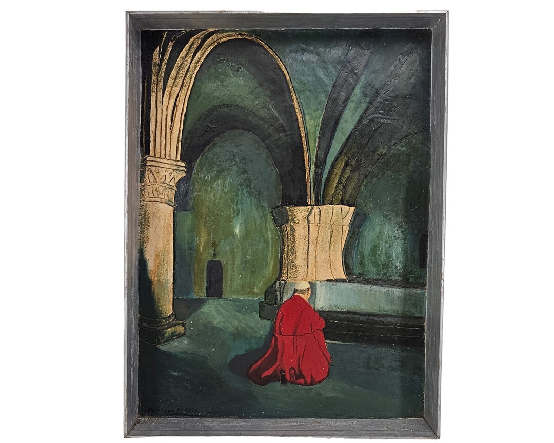 Pope Paul Painting, Praying Pope Art, Oil Painting, Religious Painting ...