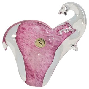 Murano Glass Elephant, Pink Elephant, Trunk up Elephant, Elephant ...