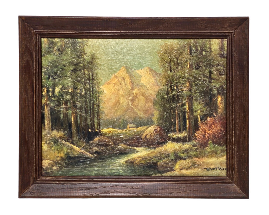 Vintage Forest River Art Print, Landscape Art Print, Robert Wood Art ...