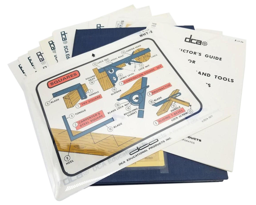 Vintage Overhead Projector Transparencies Wood Working DCA 1971 Mid ...